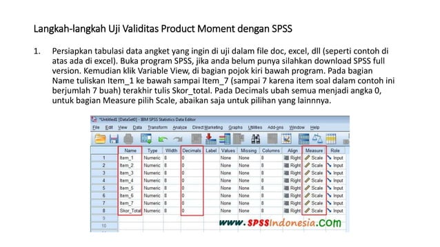 Uji Validitas dan Realibilitas SPSS dan Contoh | PPTX