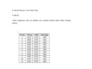 Uji Validitas reliabilitas Validitas dan reliabilitas adalah istilah ...
