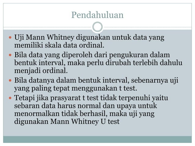 Uji wilcoxon dan mann whitney | PPTX