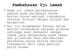 Uji zat makanan, | PPTX