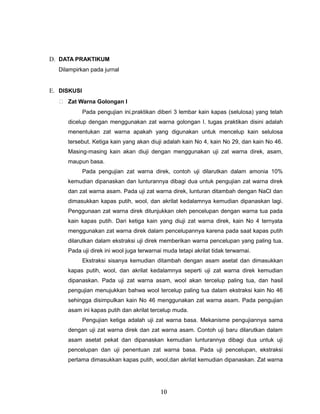 Uji zat warna pada selulosa | RTF