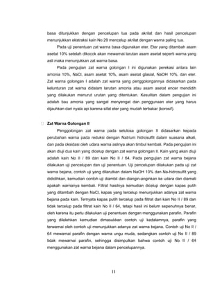 Uji zat warna pada selulosa | RTF