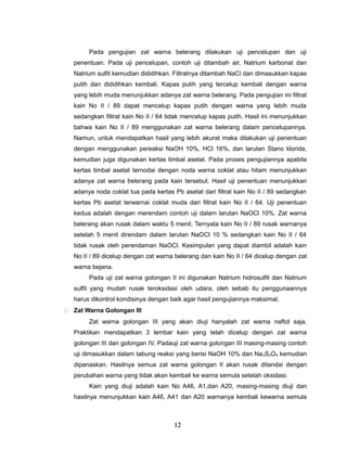 Uji zat warna pada selulosa | RTF