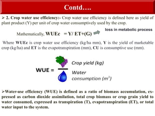PHYSIOLOGY BEHIND WATER USE EFFICIENCY IN PLANTS | PPTX