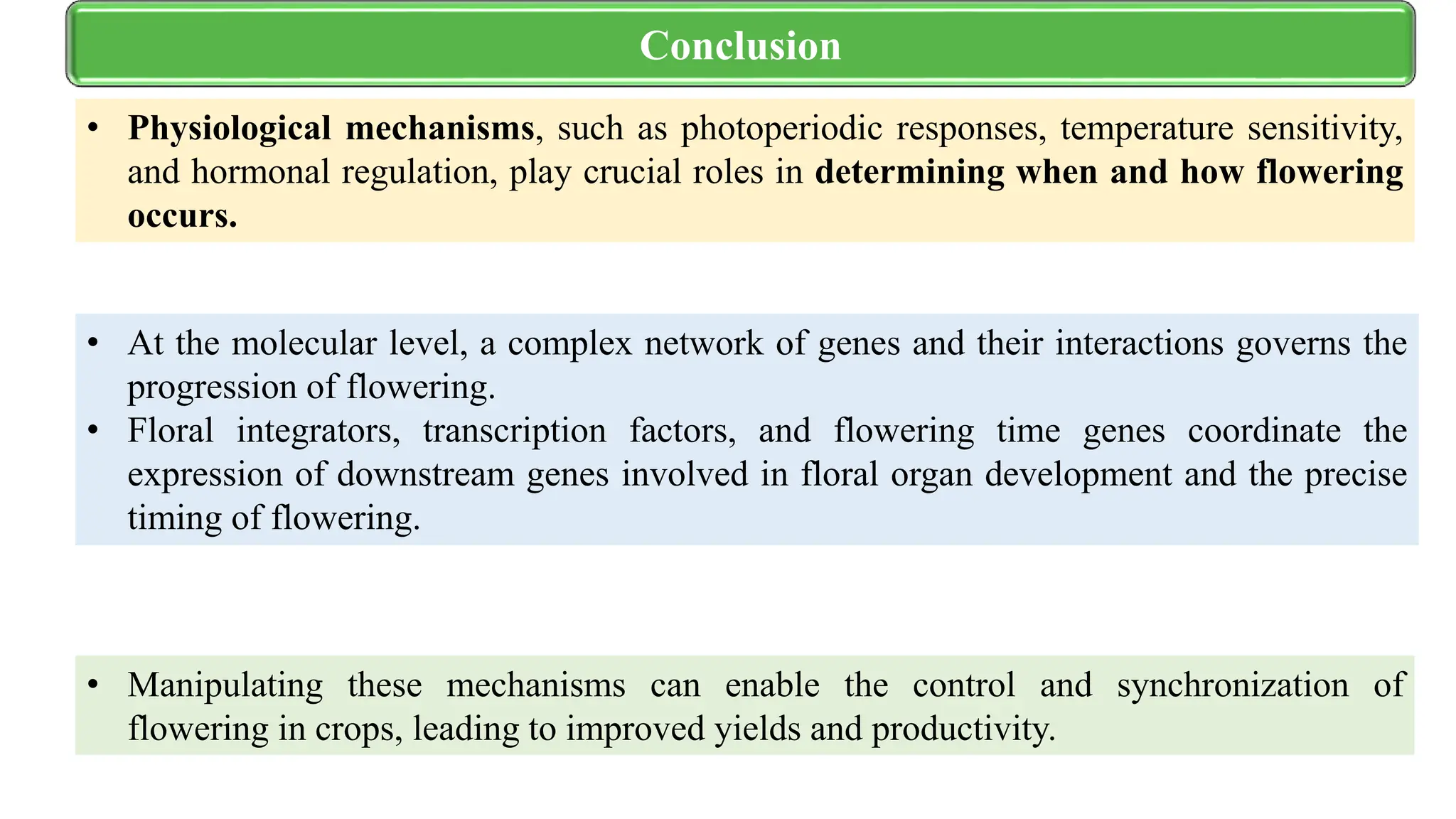 Physiological and Molecular Mechanisms Underlying Flowering | PPTX