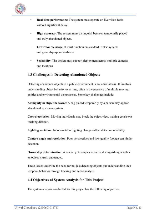 ABANDONED OBJECT DETECTION IS MACHINE LEARNING PROJECT | PDF