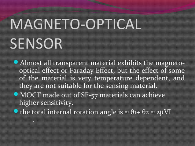MOCT (magneto optical current transformer)- presentation | PPT
