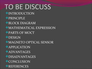 MOCT (magneto optical current transformer)- presentation | PPT ...