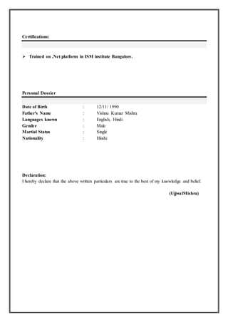 Ujjwal resume | DOCX