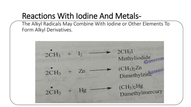 Free Radical Reaction and It's Type | PPTX | Chemistry | Science