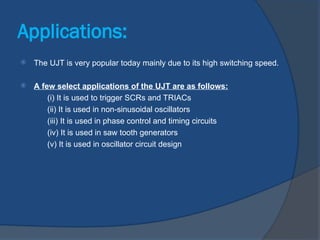 UJT & SCR.ppt spécial semiconductor devices | PPT | Free Download