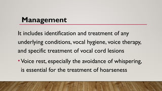 hoarness of voice detailed very very by uday kiran | PPT