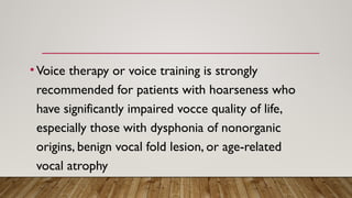 hoarness of voice detailed very very by uday kiran | PPT