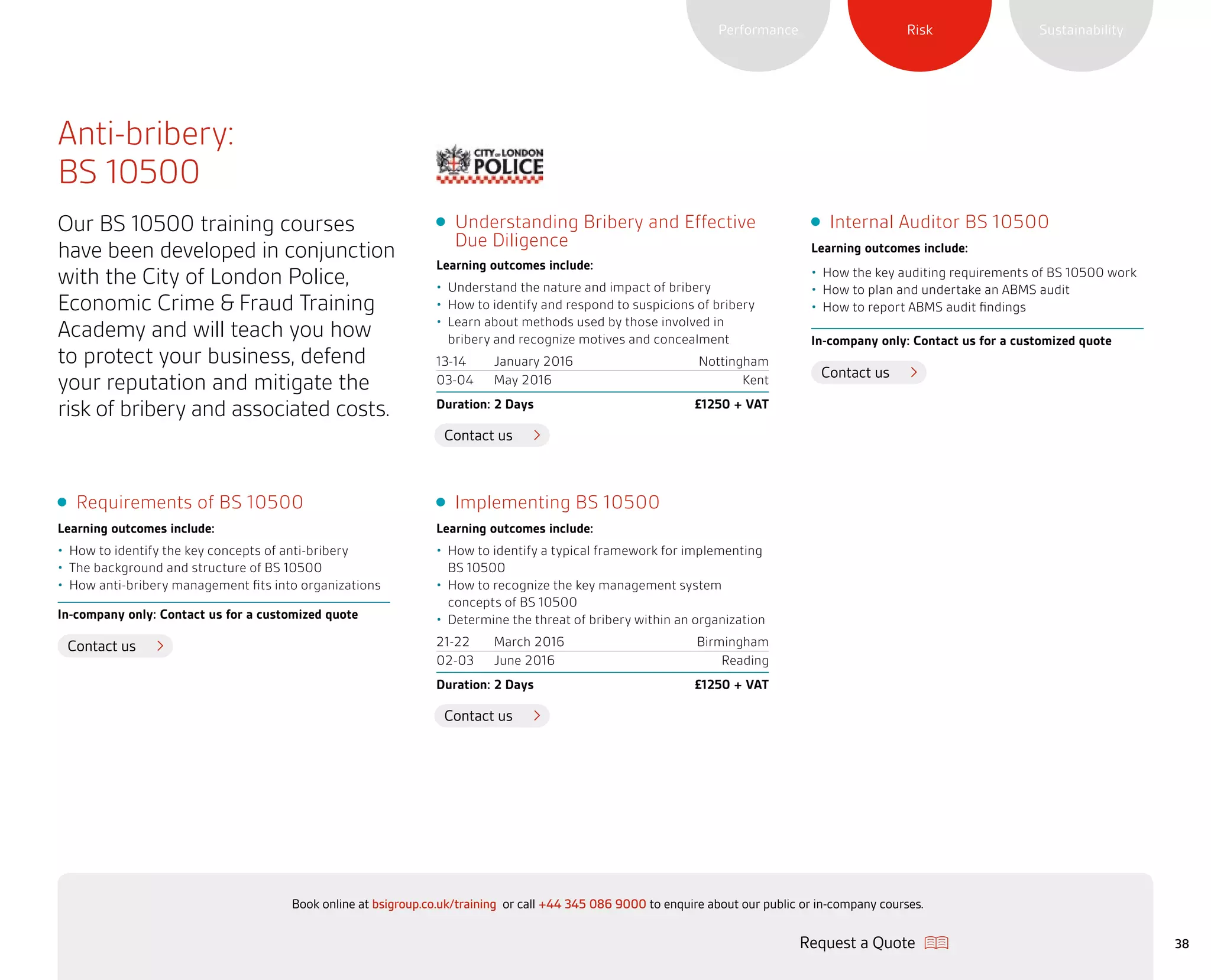 BSI UK Training Schedule | PPT