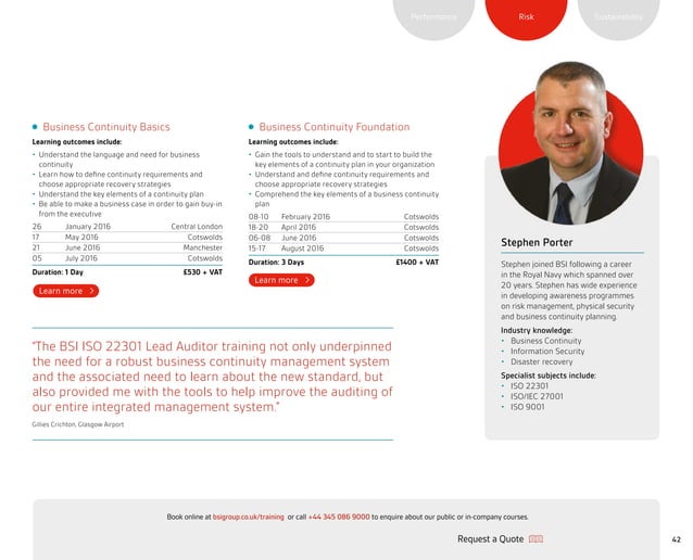BSI UK Training Schedule | PPT