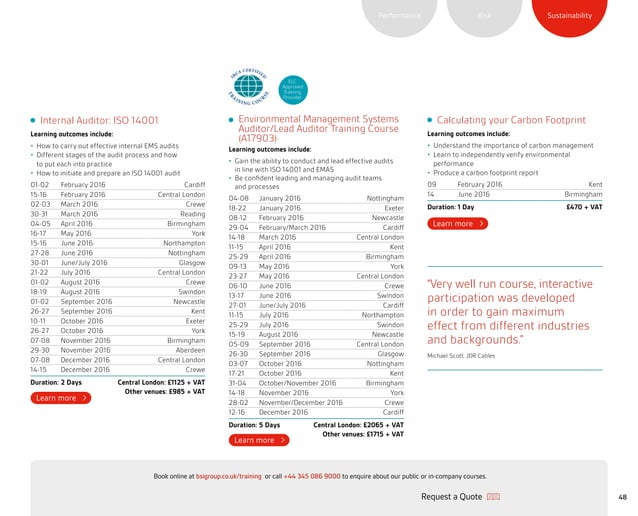 BSI UK Training Schedule | PPT