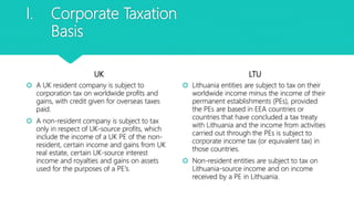 Taxation Comparison Between The United Kingdom and Lithuania | PPTX