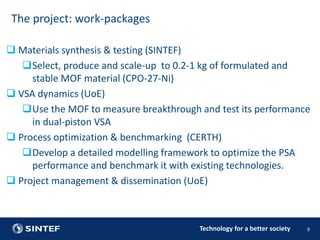 UK Norway Collaboration Post-Combustion Carbon Capture Using MOFs, Carlos Grande (Sintef) UK ...