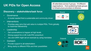 ORCID - UK PIDs for Open Access - progress update | PPT