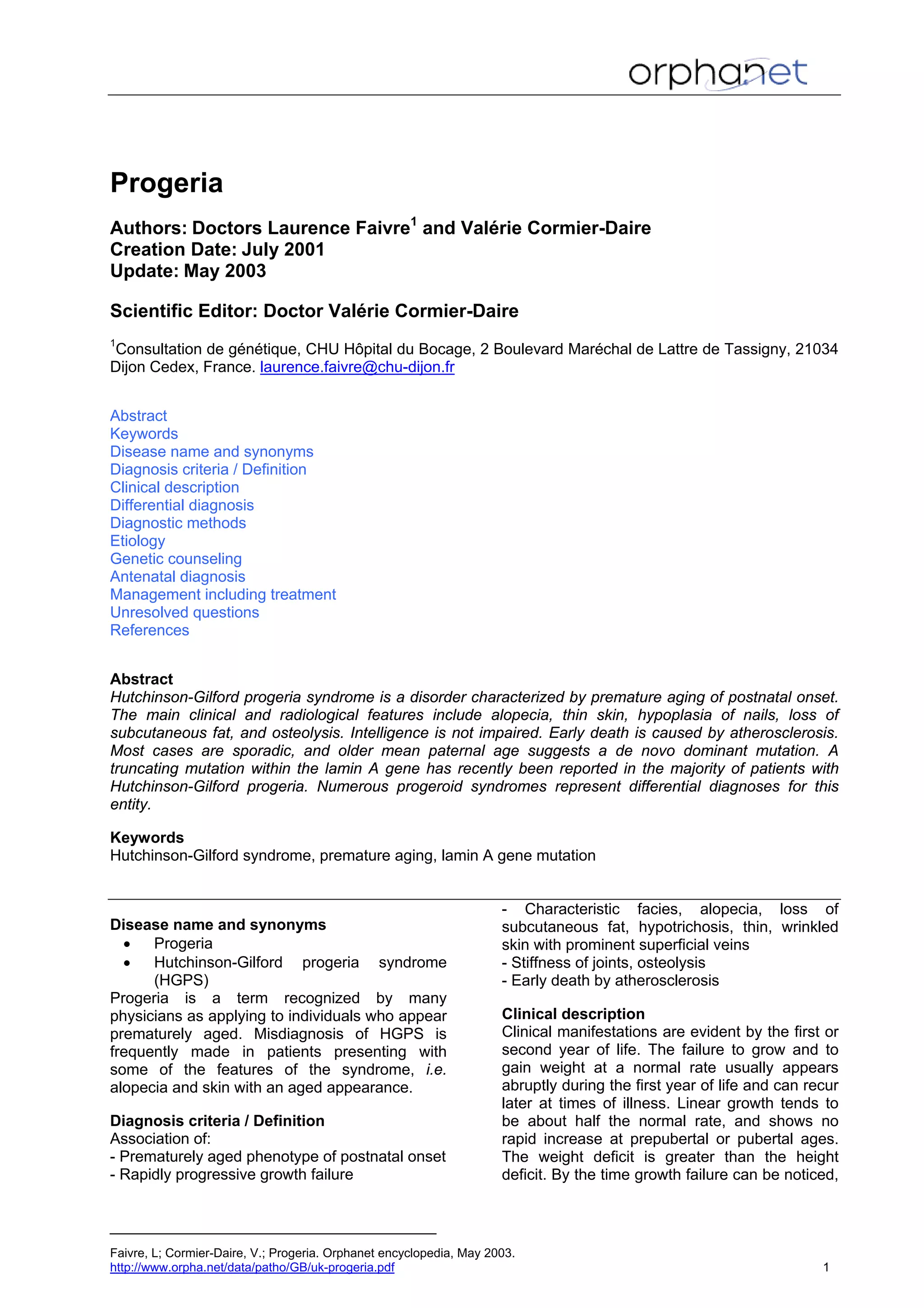Uk progeria | PDF
