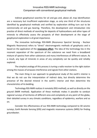 Uk rss technology, comparison with conventional methods | PDF | Geology ...