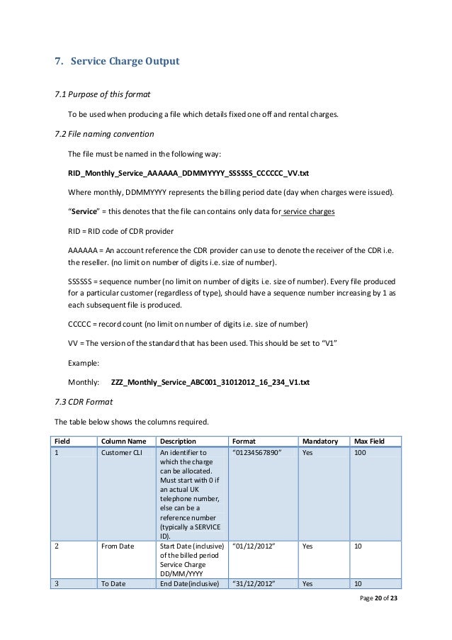 Uk standard-cdr-format