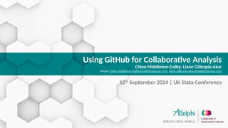 Using GitHub for colaborative analisys and | PPTX