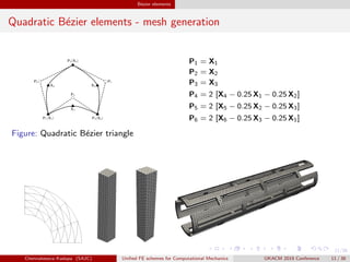Novel unified finite element schemes for computational solid mechanics based on Bézier elements ...