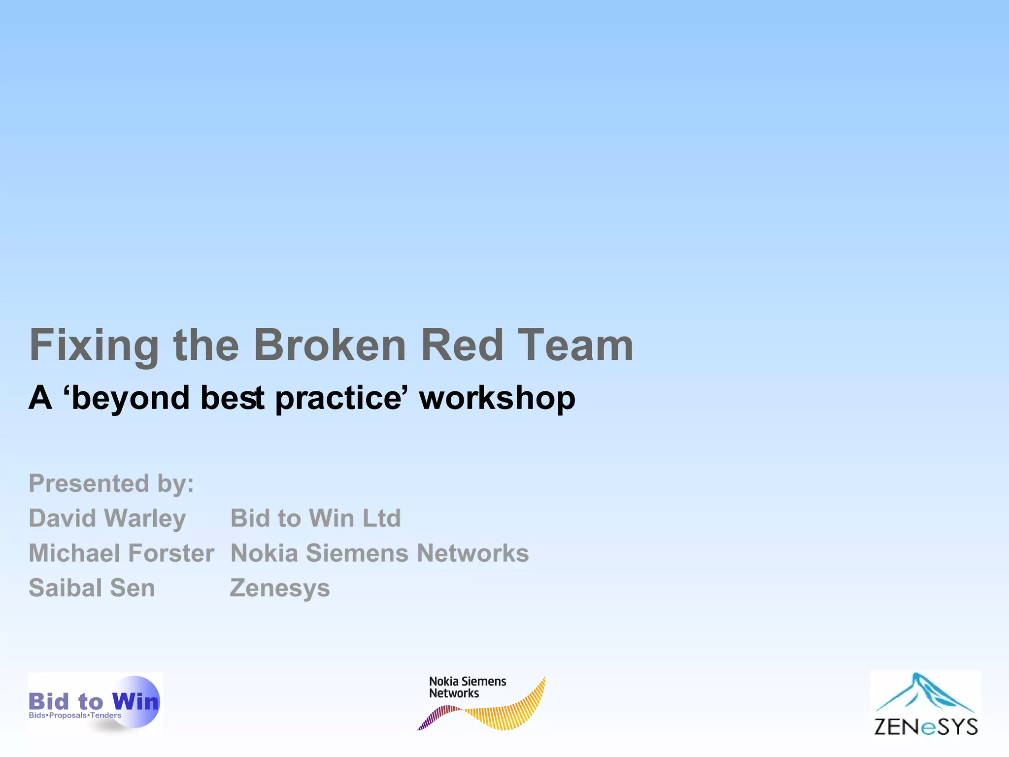 Fixing the broken Red Team | PPT