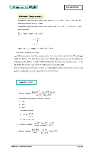 Unit kegiatan belajar mandiri UKBM trigonometri | PDF