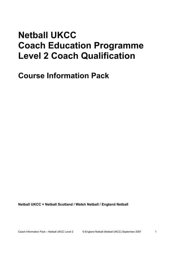 UKCC Level 2 | PDF