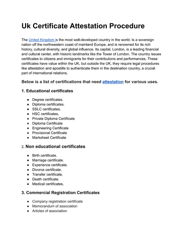 Uk Certificate Attestation Procedure.pdf | Medical Health