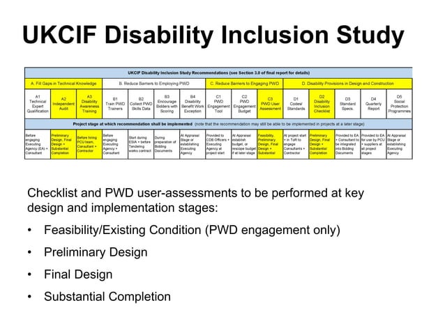 Disability Inclusive Infrastructure Presentation | PDF | Family and ...