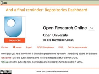 CORE: Recommender and Publisher Connector | PPTX