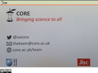 CORE: Recommender and Publisher Connector | PPTX