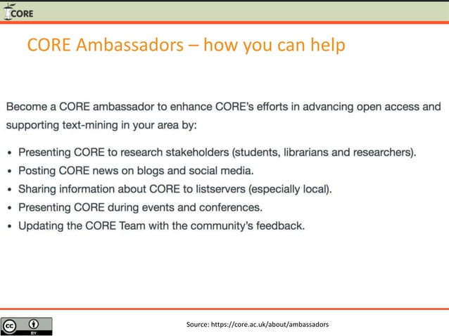 CORE: Recommender and Publisher Connector | PPTX