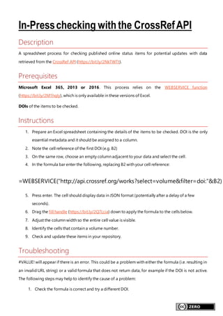 In press checking with crossref API | DOCX | Business Accounting & Finance | Business