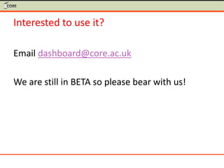 CORE Repositories Dashboard | PPT