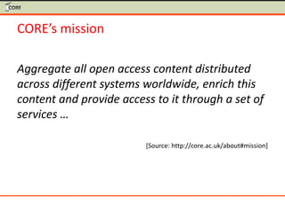 CORE Repositories Dashboard | PPT