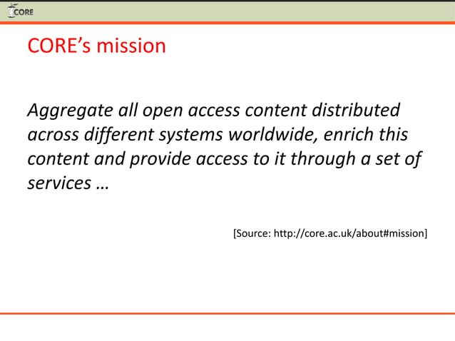 CORE Repositories Dashboard | PPT