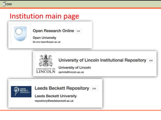 CORE Repositories Dashboard | PPT