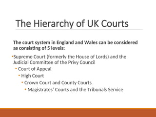 UK Courts in criminal justice system. ppt | PPT