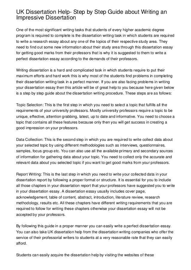 Uk Dissertation Help Step By Step Guide About Writing An Impressive