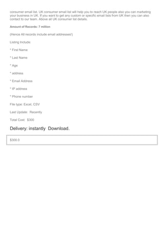 Uk email lists pdf | PDF