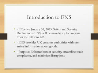 Comprehensive Guide to the UK's Safety and Security Declarations (ENS ...