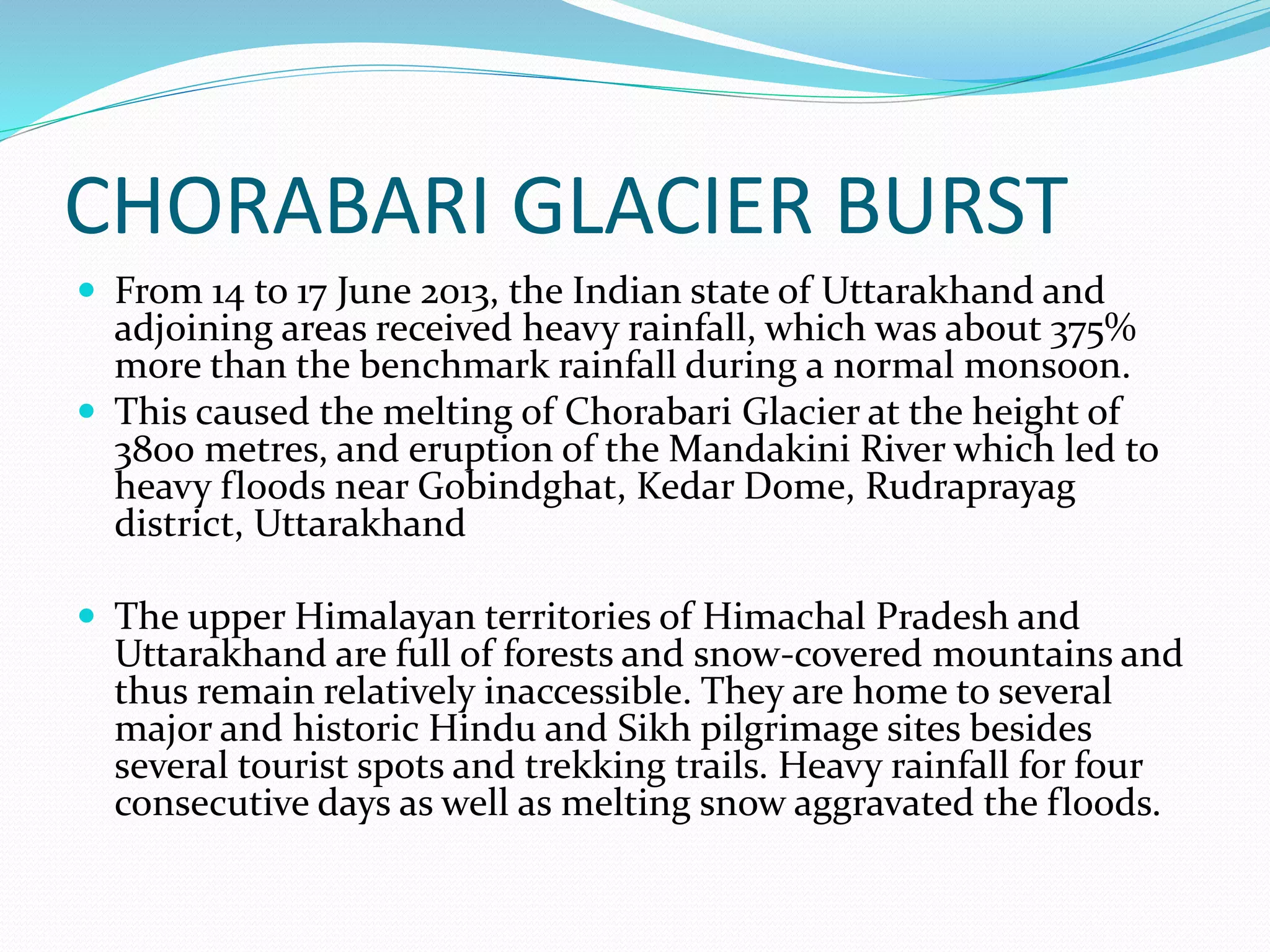 uttarakhand flood disaster 2013 | PPTX