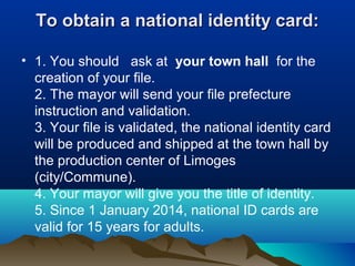 Uk french national id card presentation | PPT