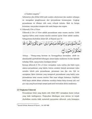 Ukhuwah islam 1(persaudaraan muslim dan sesama manusia) | PDF