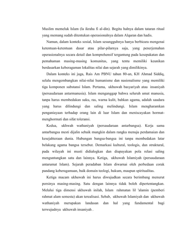 Ukhuwah islam 1(persaudaraan muslim dan sesama manusia) | PDF