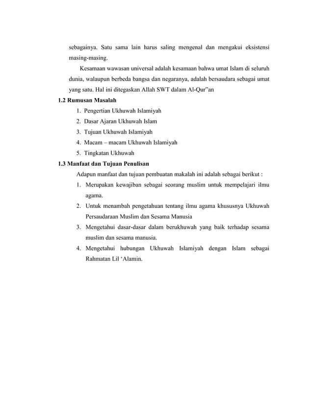 Ukhuwah islam 1(persaudaraan muslim dan sesama manusia) | PDF